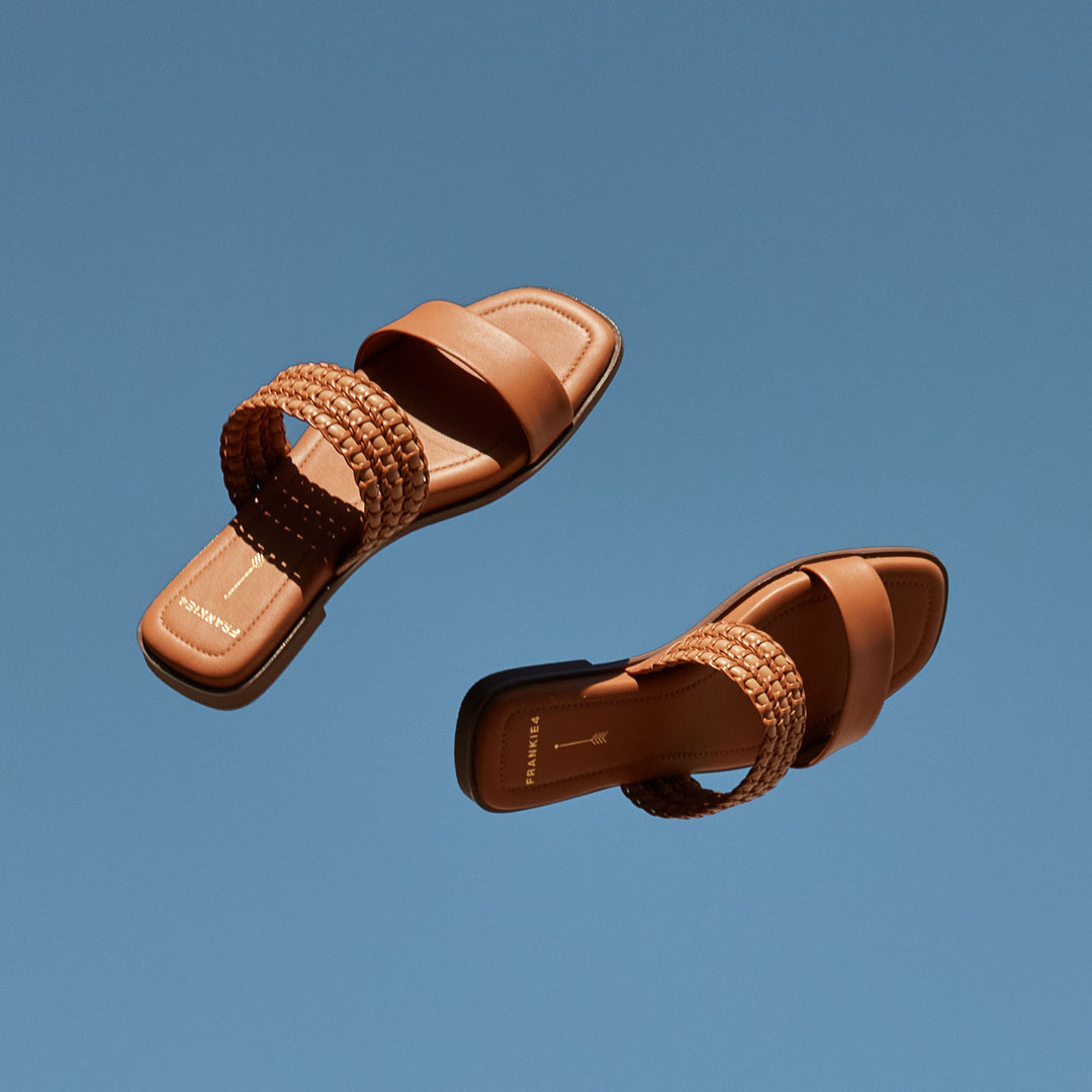 Sloane Tan Weave Women's Slide | FRANKIE4