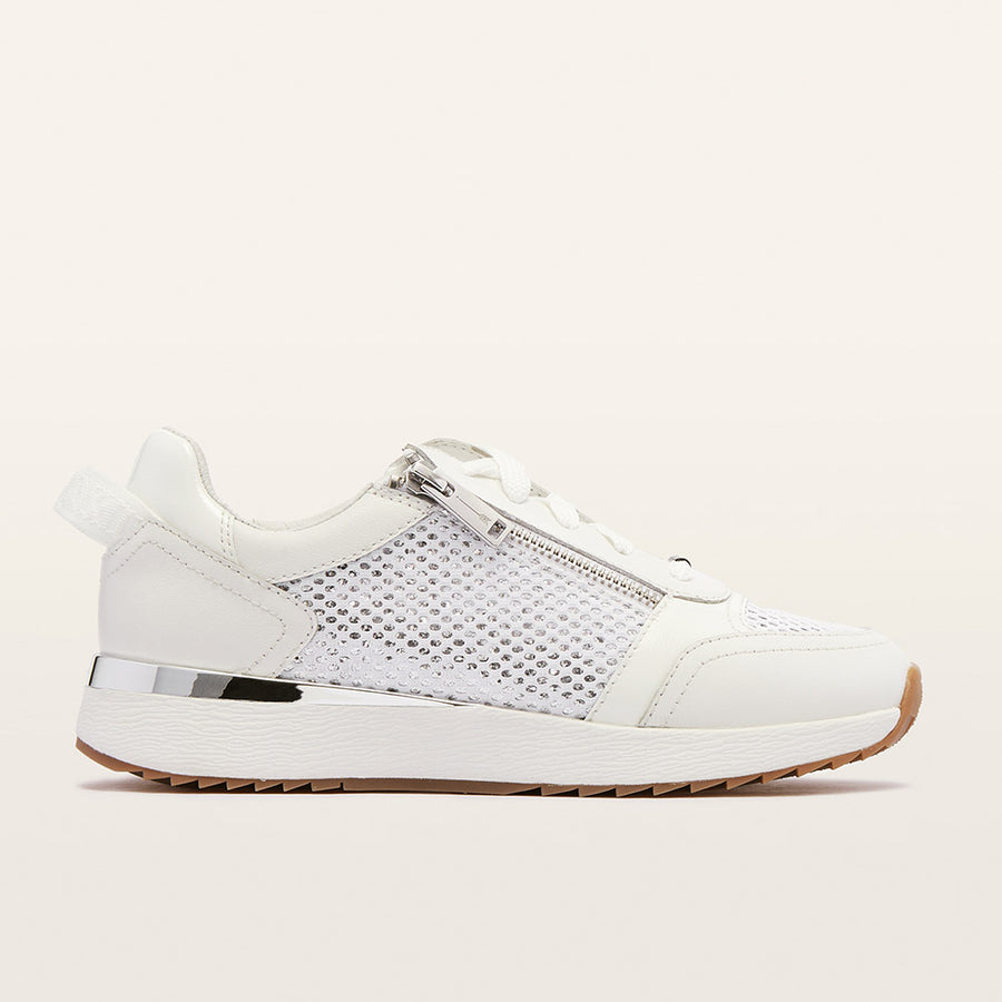Brooklyn III White/Silver Mesh Women's Sneaker | FRANKIE4