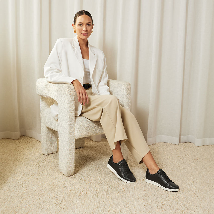 Jackie V Black Tumbled Women's Sneaker | FRANKIE4